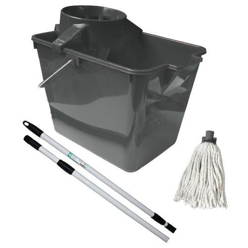 Secchio, mocio a frange e manico telescopico - Manutan - Manutan.it