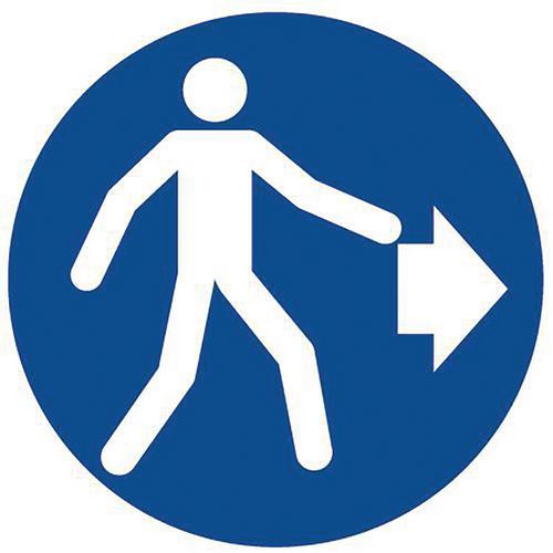 Cartello di obbligo - Pedoni a destra - Alluminio - Manutan.it