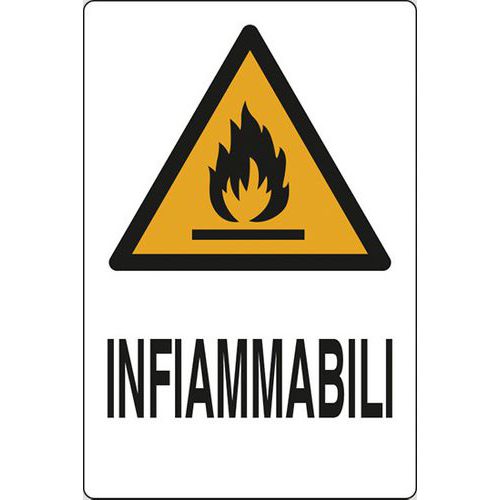 Cartello di pericolo - Infiammabili - Manutan.it