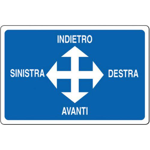 Cartello di indicazione - Indietro avanti sinistra destra - Manutan.it