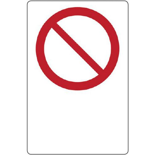 Cartello di divieto - simbolo divieto con spazio per scritta - Manutan.it