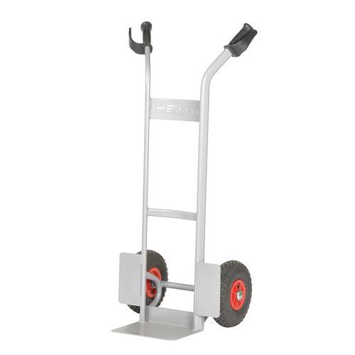 Carrello in acciaio - Ruote pneumatiche - Portata 280 kg - Manutan Italia
