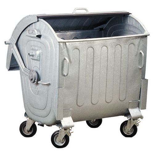 Cassonetto mobile in acciaio galvanizzato - 1.100 L - Manutan Italia