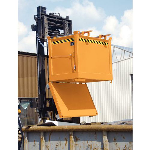 Benna con fondo apribile - 1 scomparto, su base o rotelle - Bauer ...