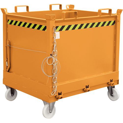 Benna con fondo apribile - 1 scomparto, su base o rotelle - Bauer ...