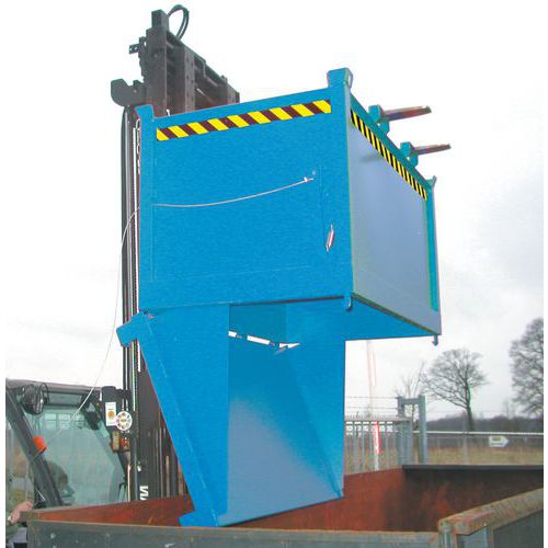 Benna con fondo apribile - FB - 1 scomparto - Su base - 1500 L - Manutan.it
