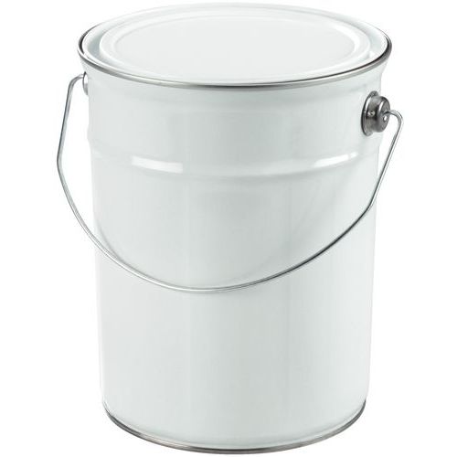 Secchio metallico bianco con coperchio piatto– Da 2,5 a 5 L - Manutan.it