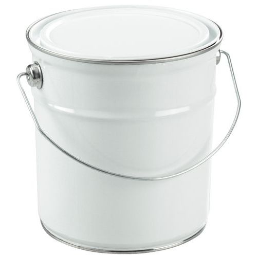 Secchio metallico bianco con coperchio piatto– Da 2,5 a 5 L - Manutan.it