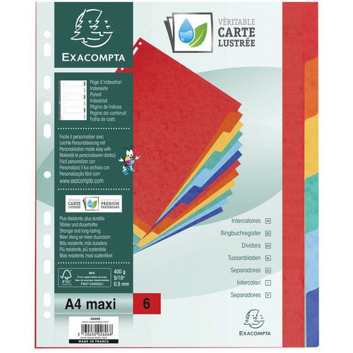 Intercalari in cartoncino lucido da 400 g - Manutan.it