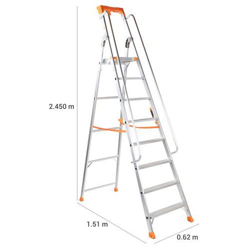 Scaletta professionale in alluminio con rampa - Manutan Expert - Manutan.it