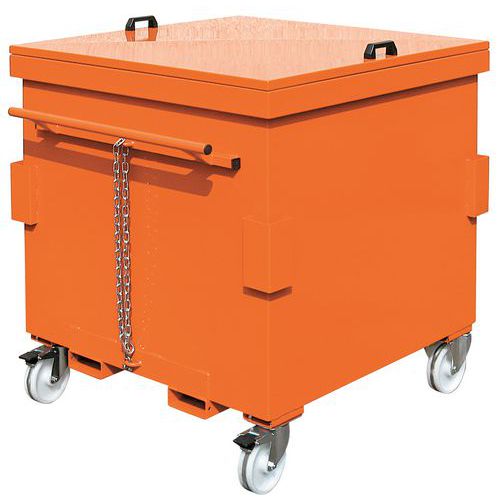Contenitore ribaltabile su ruote con coperchio - Manutan.it