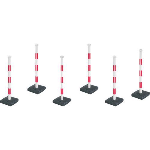 Paletti su base in PVC - Lotto da 6 - Manutan.it