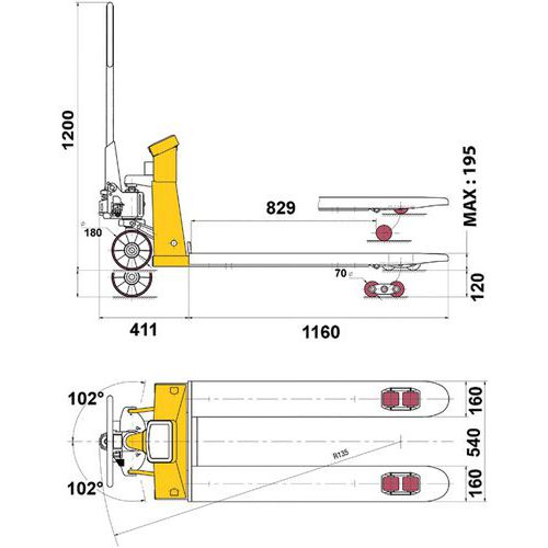 Transpallet pesatore - Portata 2000 kg - B3C - Manutan.it