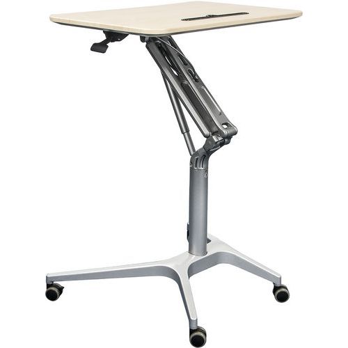 Mini scrivania con ripiano regolabile su rotelle - Manutan.it