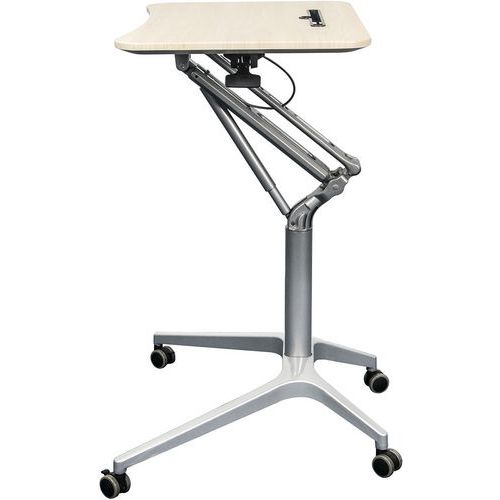 Mini scrivania con ripiano regolabile su rotelle - Manutan.it